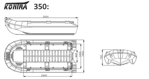 Roto-Tech Kontra 350 hull in Dark Green
