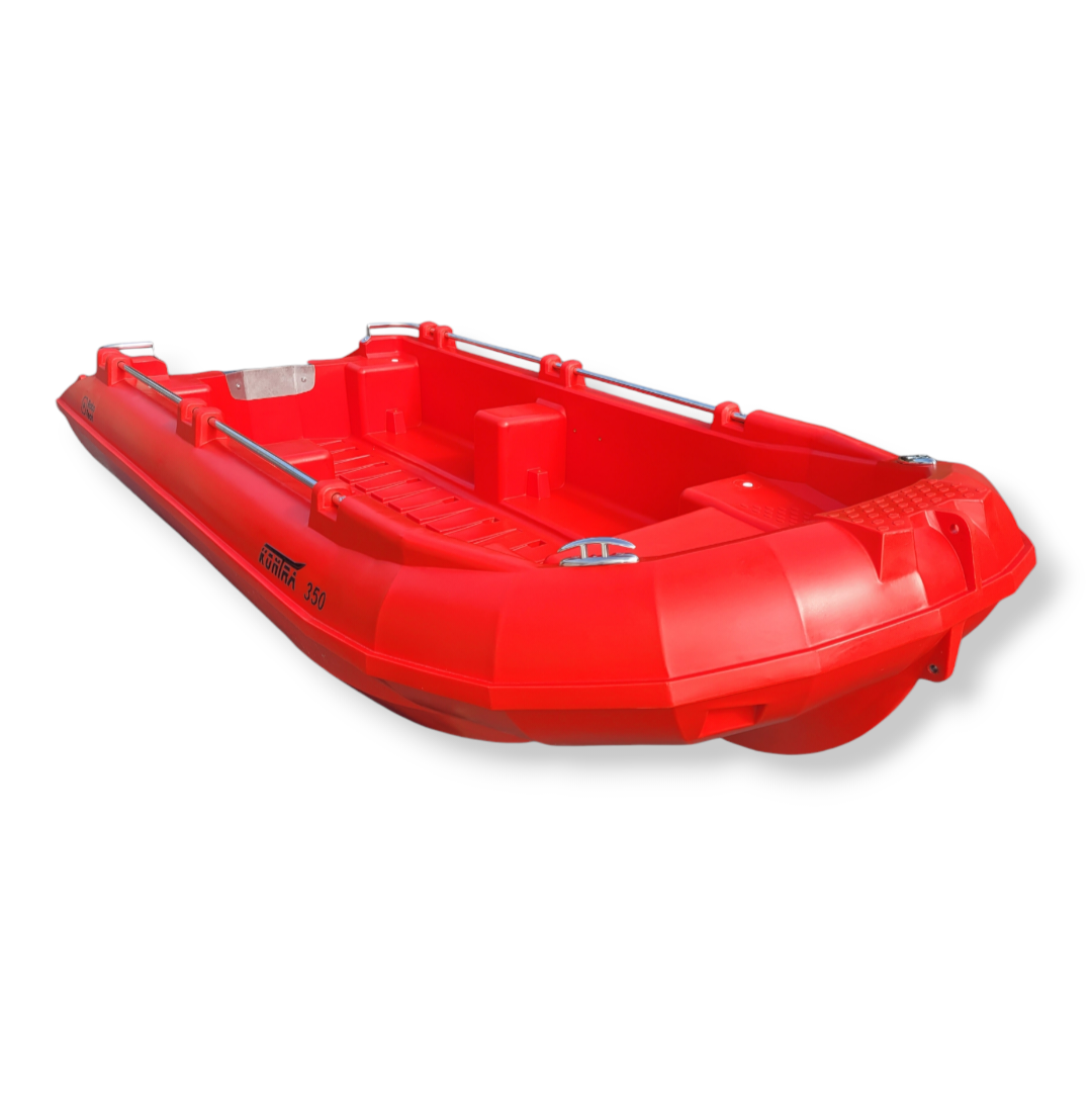 Roto-Tech Kontra 350 hull in red + four side lockers & s/s bow cleats ...