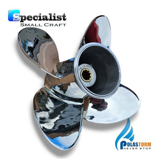 4-Blade 10 x 10 Surf Rescue Stainless Propeller Tohatsu Mercury Mariner ...